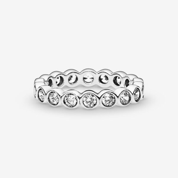 Pandora | Jewelry | Authentic Pandora Bands Of Stone Ring W Cz | Poshmark